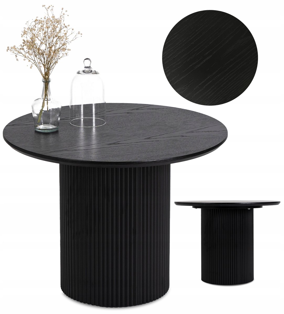 Stolik Kawowy Okrągły Mały Czarny Lamel Loft Nowoczesny Okrągła Ława EURIS - MEBEL ELITE | Sklep ...