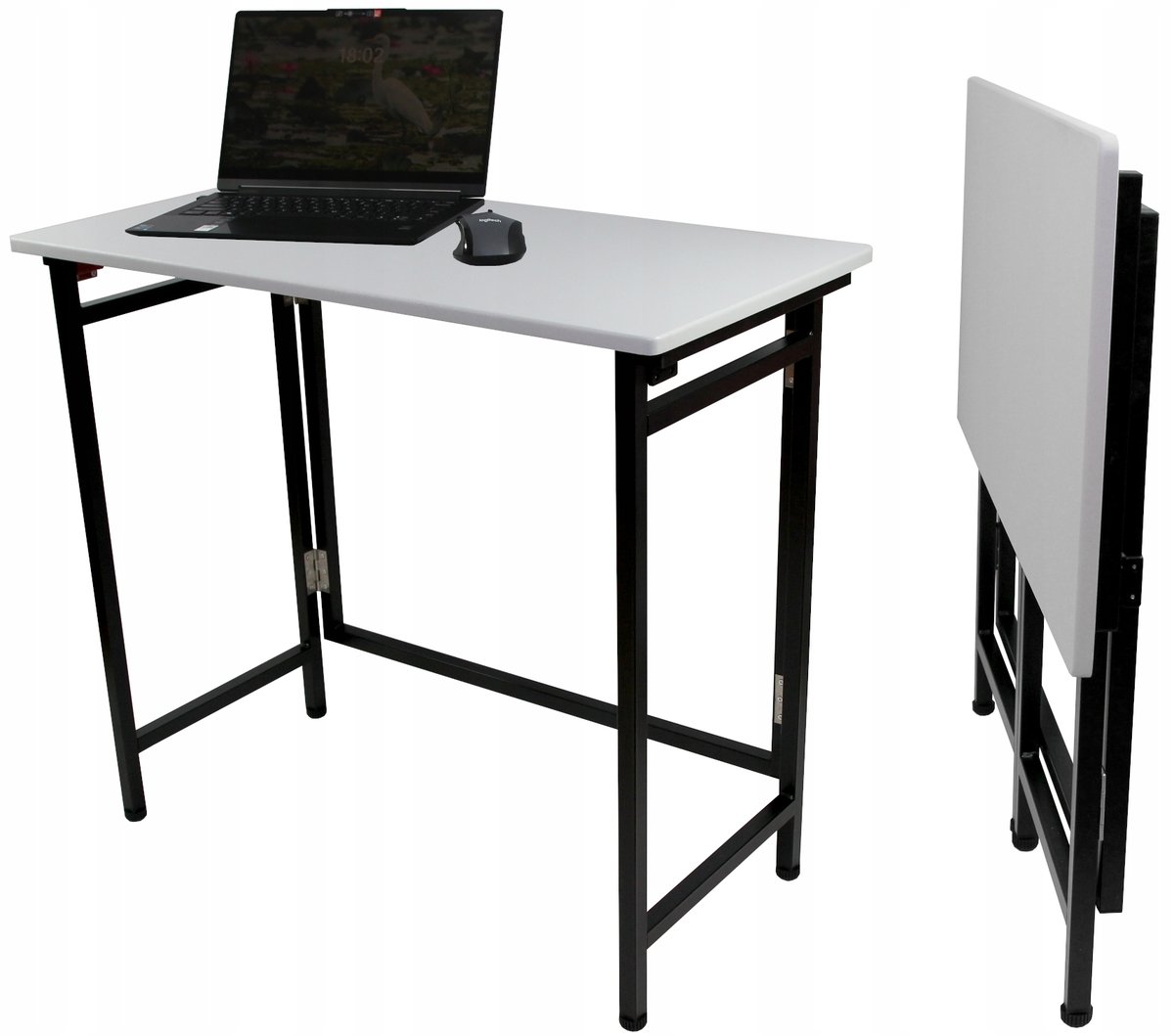 STOLIK SKŁADANY BIURKO KOMPUTEROWE POD LAPTOPA LEKKIE LOFT SZARE - Inna ...