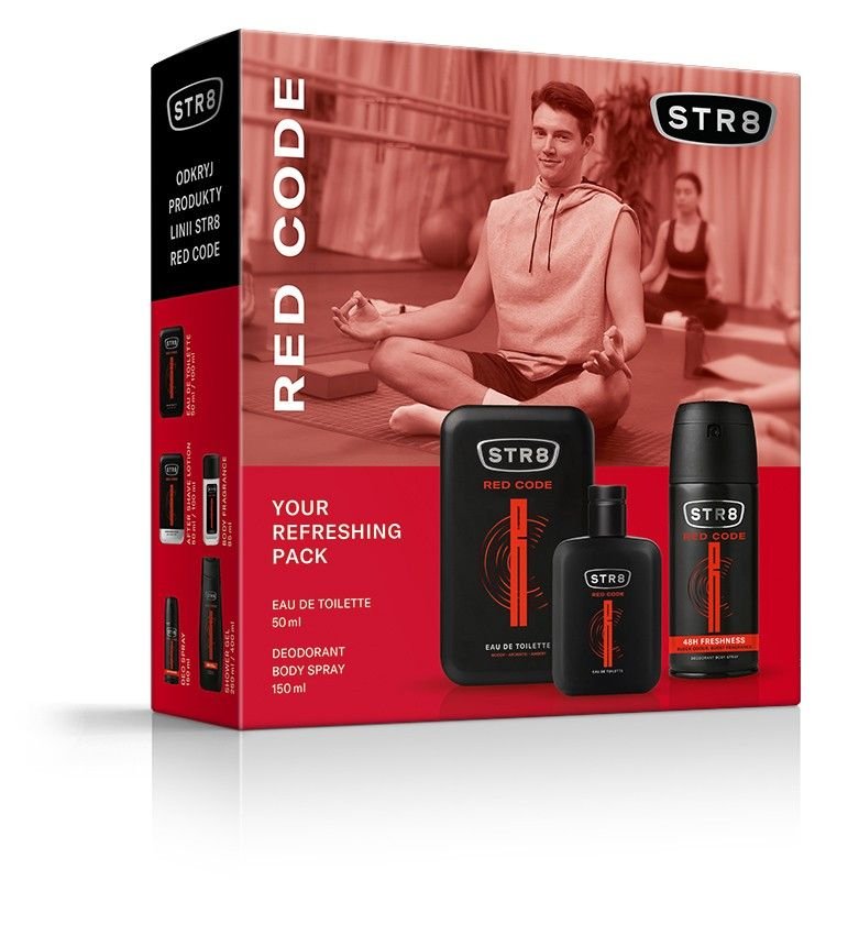 STR 8 Zestaw prezentowy Red Code (Woda toaletowa 50ml+Deo spray 150ml ...