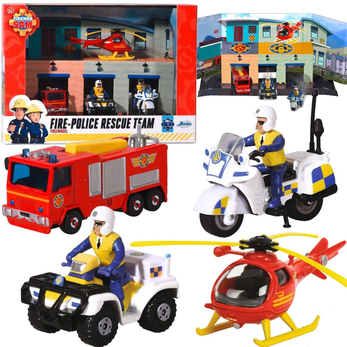 Strażak Sam Zestaw 4 pojazdów ratowniczych + baza garaż - Dickie Toys ...