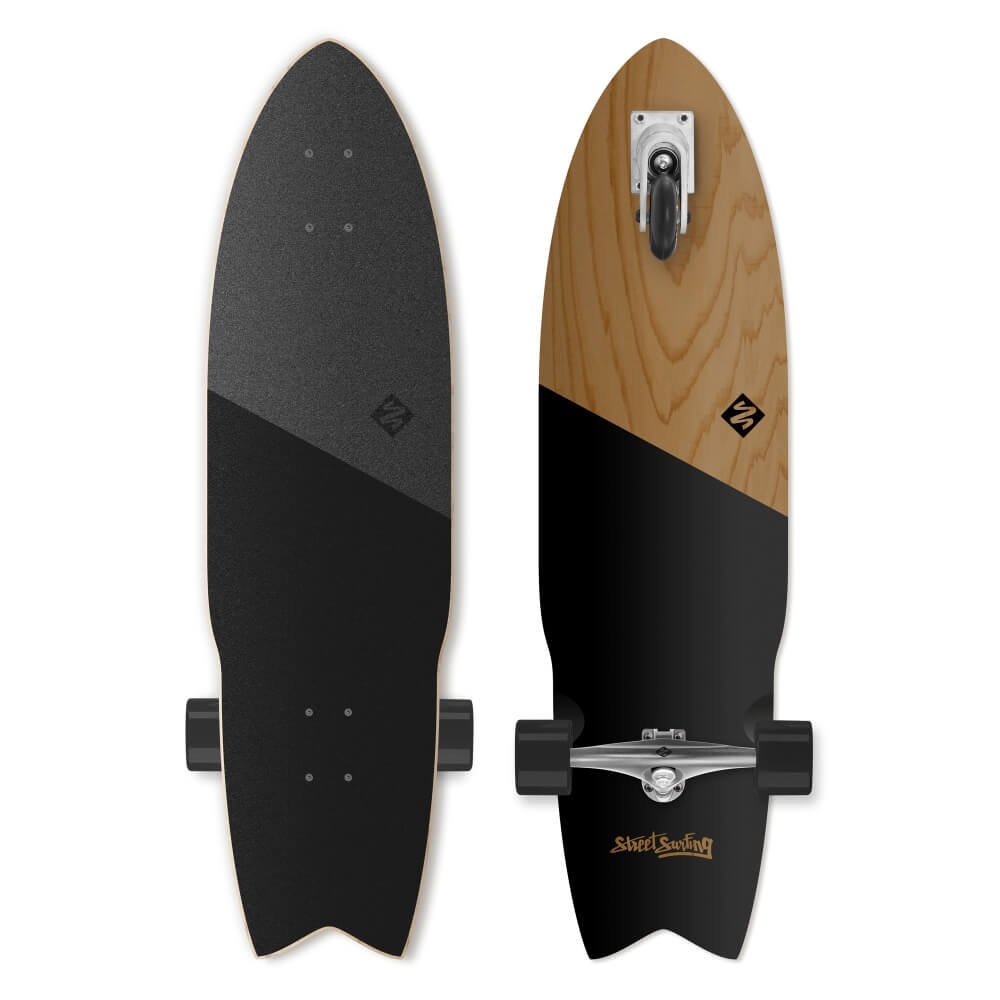 Street Surfing, Longboard, Shark Attack Koa Black 36" - Street Surfing ...