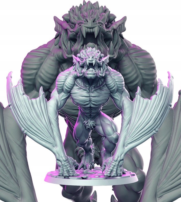 Strigor - Potwór nietoperz figurka + podstawka do DND D&D 3D druk 12k ...