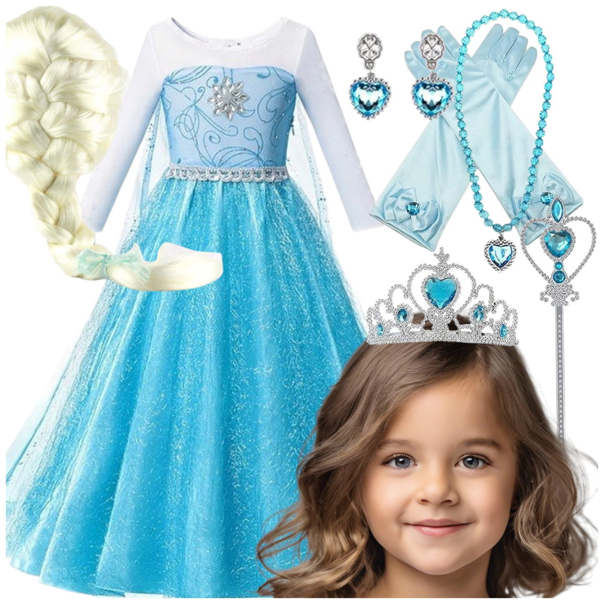 Strój Elsa Elza Przebranie Sukienka Kraina Lodu Na Bal Karnawałowy ...