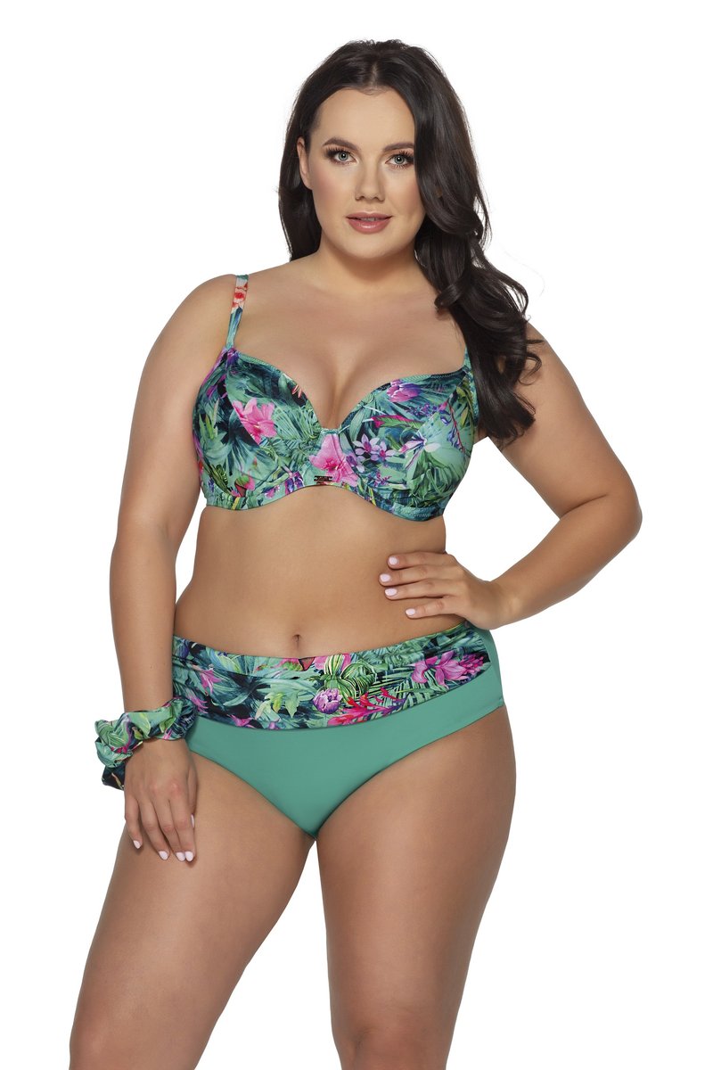 Strój kąpielowy góra biustonosz soft SK 206 miękki zielony egzotyczny print paradise 80F - AVA ...
