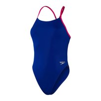 Strój Kąpielowy Jednoczęściowy Damski Speedo Solid Tie-Back Blue/Pink R ...