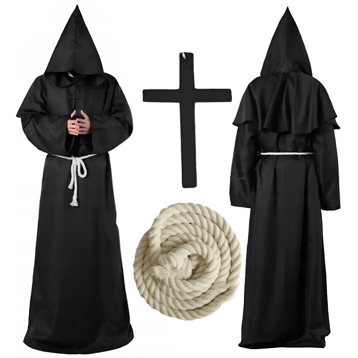 Strój Kostium Przebranie Habit Mnich Ksiądz Zakonnik na Halloween L 174 ...