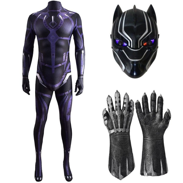 Strój Przebranie Czarna Pantera Skin Cosplay 170/176 Z Metki Xxl ...