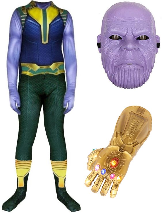 Strój Przebranie Kostium Thanos Skin 104/110 (Z Metki S) Nowy Zestaw ...
