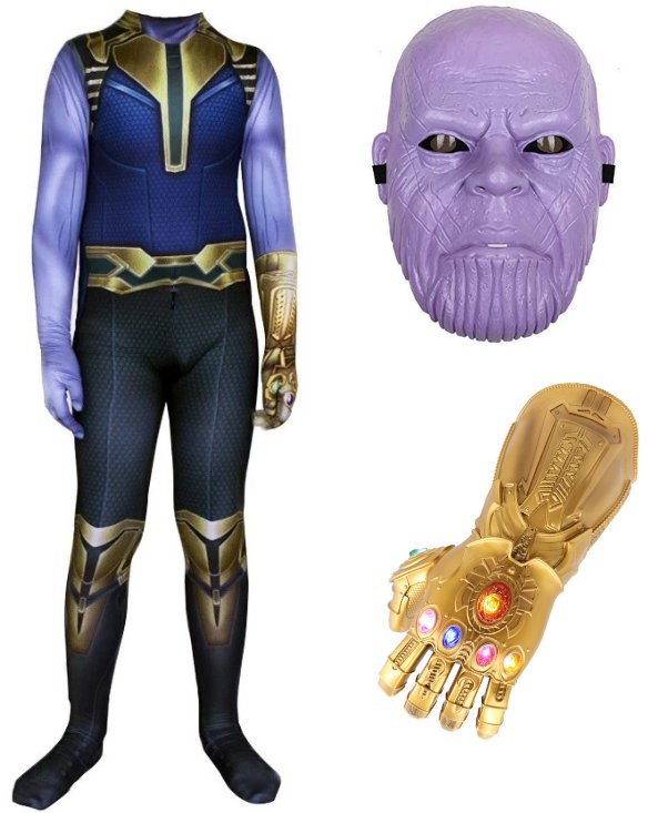 Strój Przebranie Kostium Thanos Skin 116/122 (Z Metki 120) Zestaw Maska ...