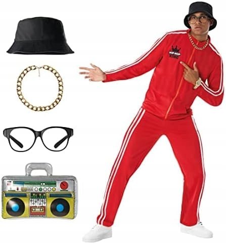 STRÓJ PRZEBRANIE RAPER GANGSTER RETRO VINTAGE LATA 80 90 HALLOWEEN ...