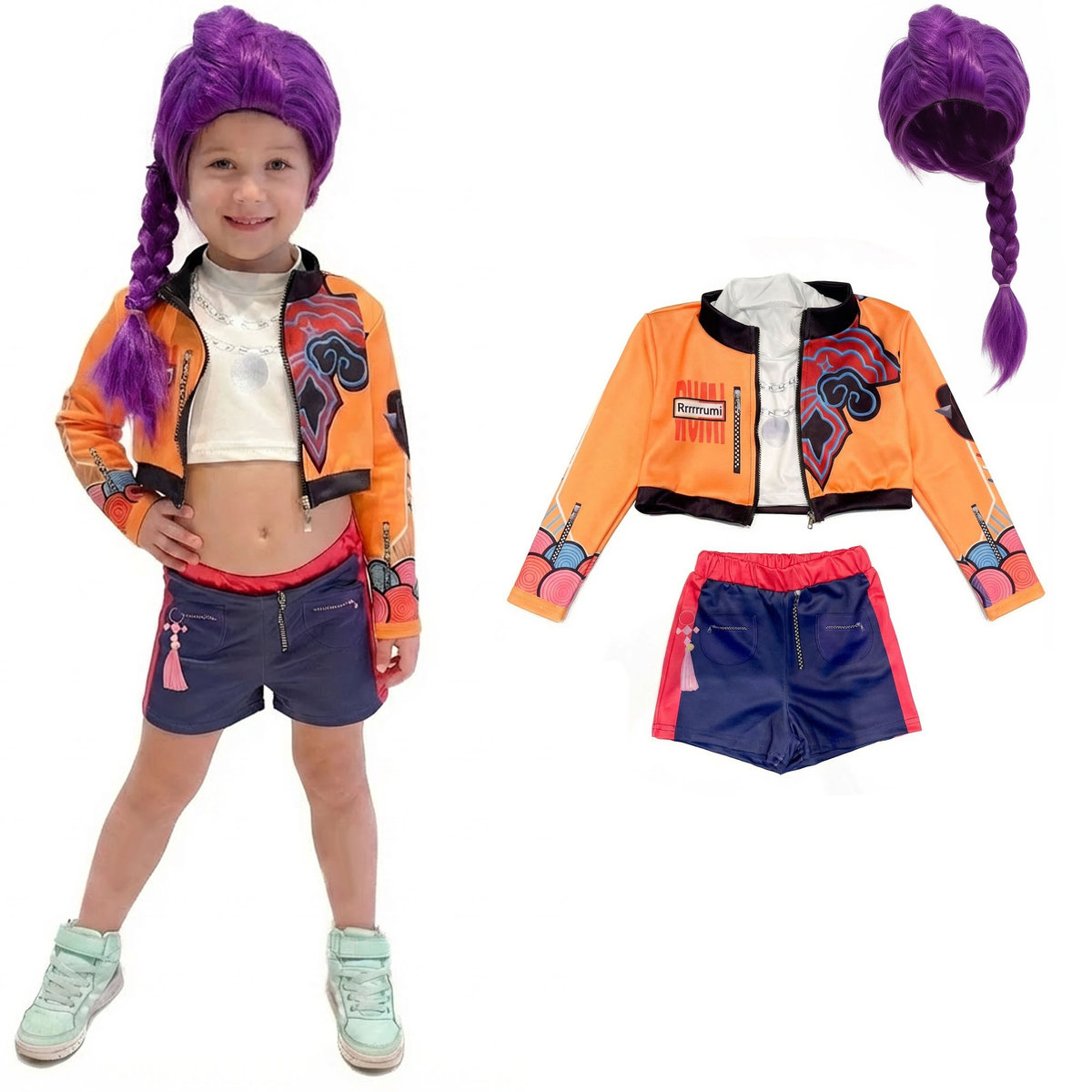 Strój RUMI Demon Hunters KPOP Cosplay Łowczynie Demonów 6-7 lat roz.116 ...