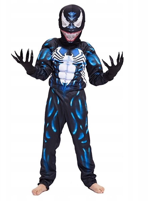 Strój Venom Marvel Kostium Maska Rękawice 9-10L - Inna marka | Sklep ...