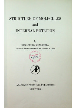 Structure of Molecules and Internal Rotation - Academic Press | Książka ...