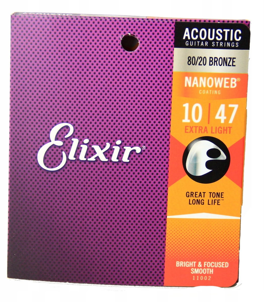 Struny do Gitary Akustycznej Elixir Nanoweb 10-47 - Elixir | Muzyka ...