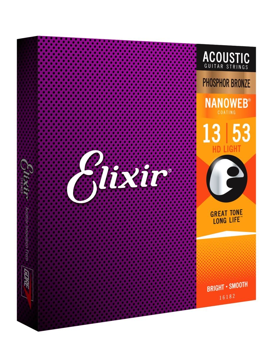 Struny do gitary akustycznej ELIXIR Nanoweb 16182 Phosphor Bronze 13-53 + kostki - Elixir ...
