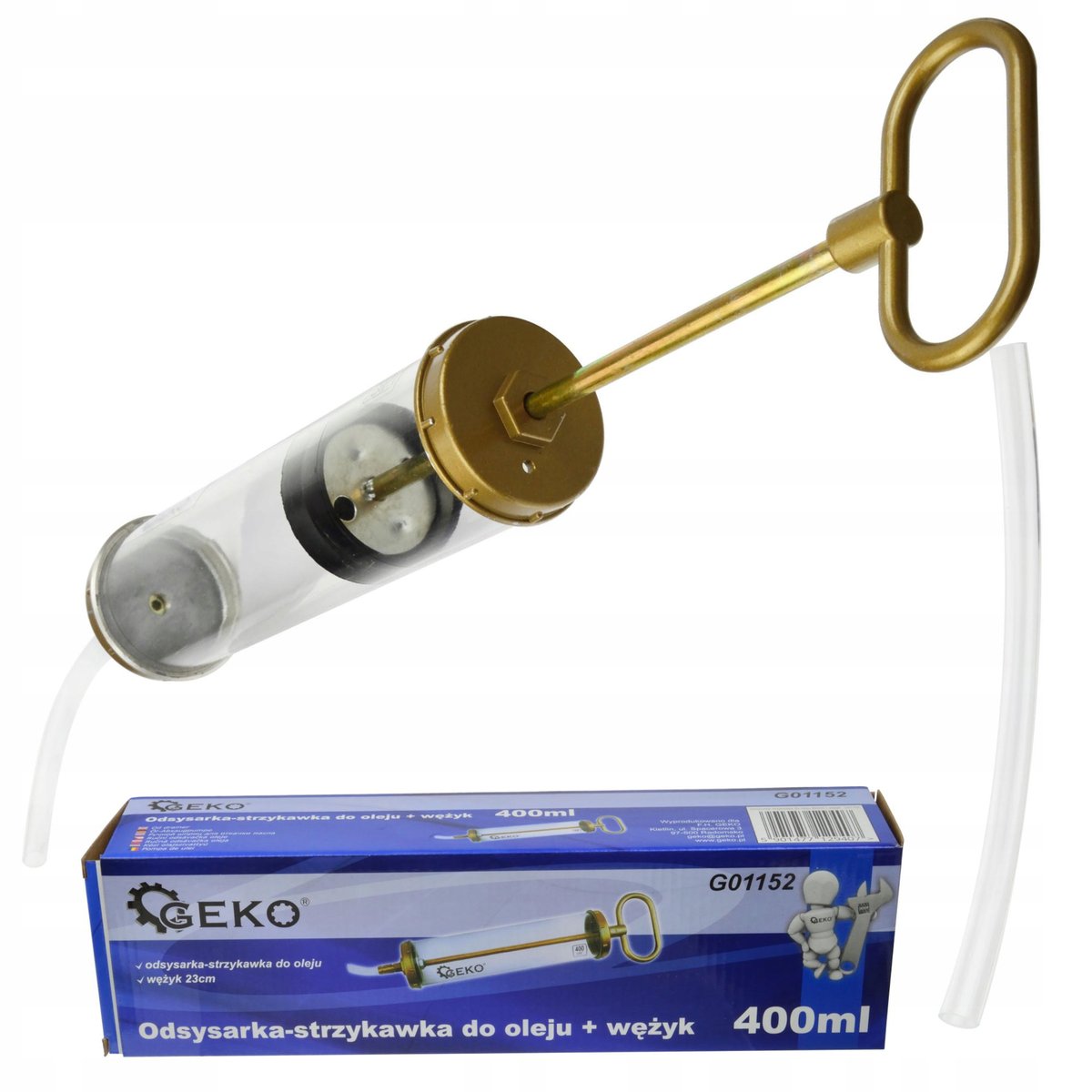 Strzykawka Pompka Odsysarka Do Oleju 400 Ml + Wężyk 12 X 230Mm - Geko ...