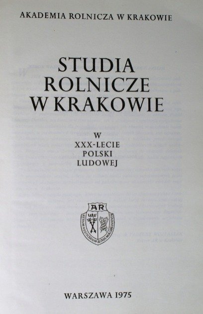 Studia Rolnicze W Krakowie w XXX lecie Polski ludowej - W opisie | Książka w Empik