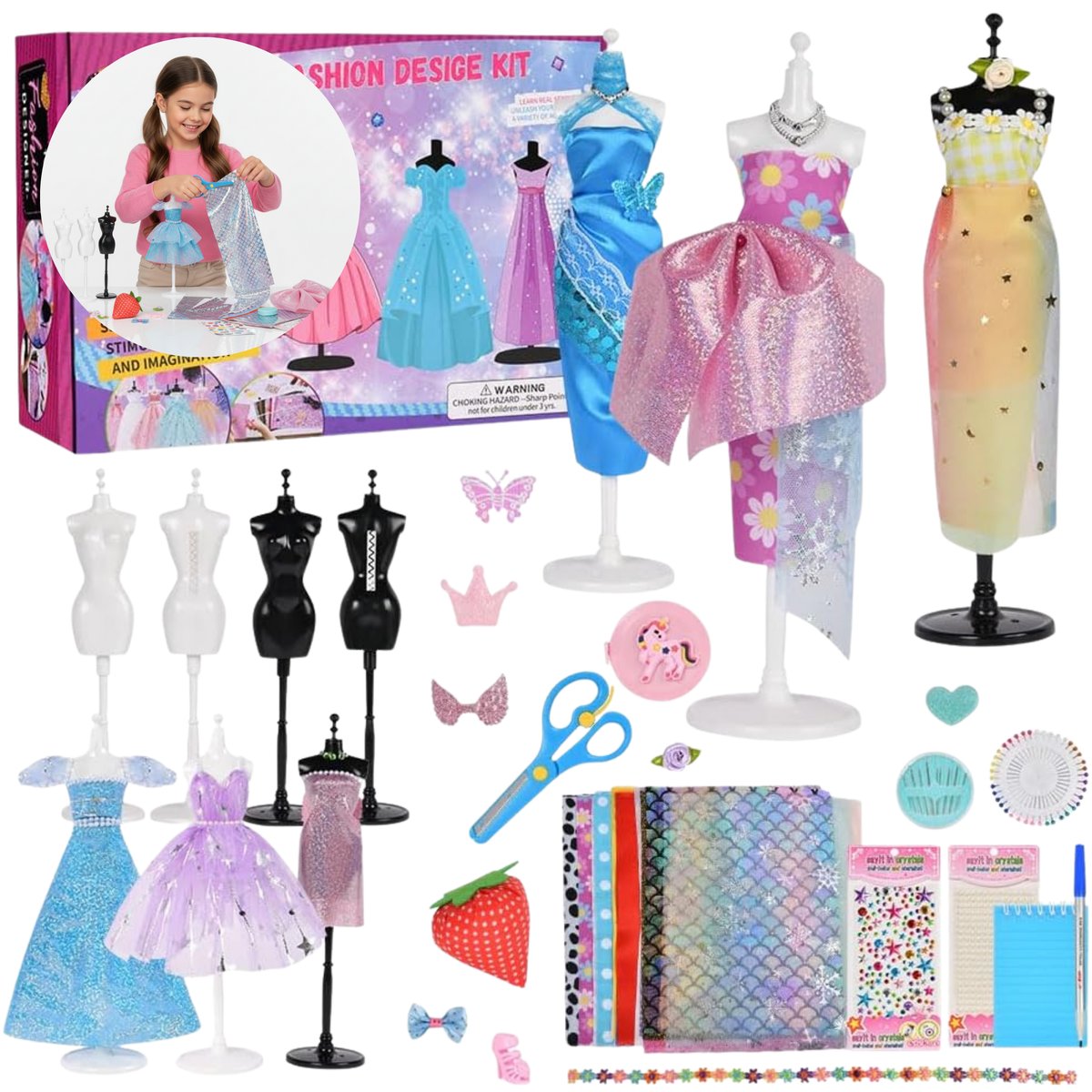 STUDIO PROJEKTOWANIA UBRAŃ ZESTAW PROJEKTANTKA MODY SZYCIA DLA DZIEWCZYNEK - Inna marka | Sklep ...