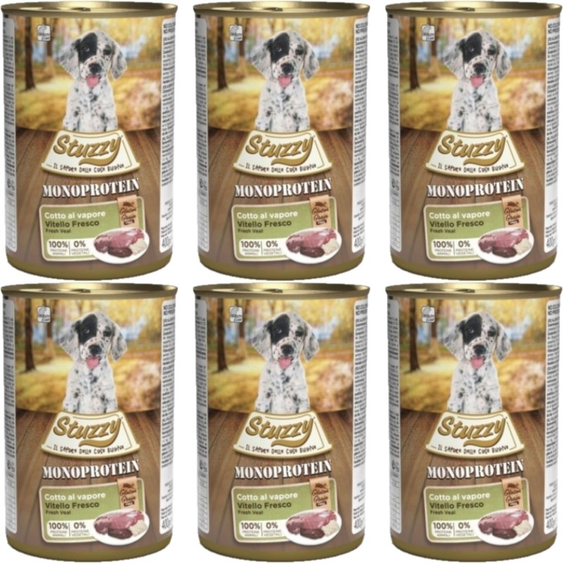STUZZY Monoprotein karma mokra dla szczeniąt cielęcina ZESTAW puszka 6 x 400g - Stuzzy | Sklep ...