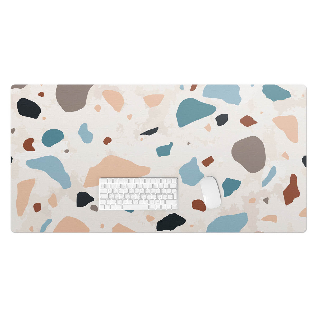 Stylowa mata z nadrukiem – Chroni biurko i dodaje charakteru - Terrazzo abstrakcyjny 120x60 cm ...