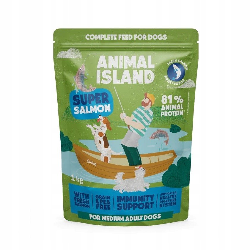 Sucha karma dla psa ANIMAL ISLAND łosoś 1kg - Animal Island | Sklep ...