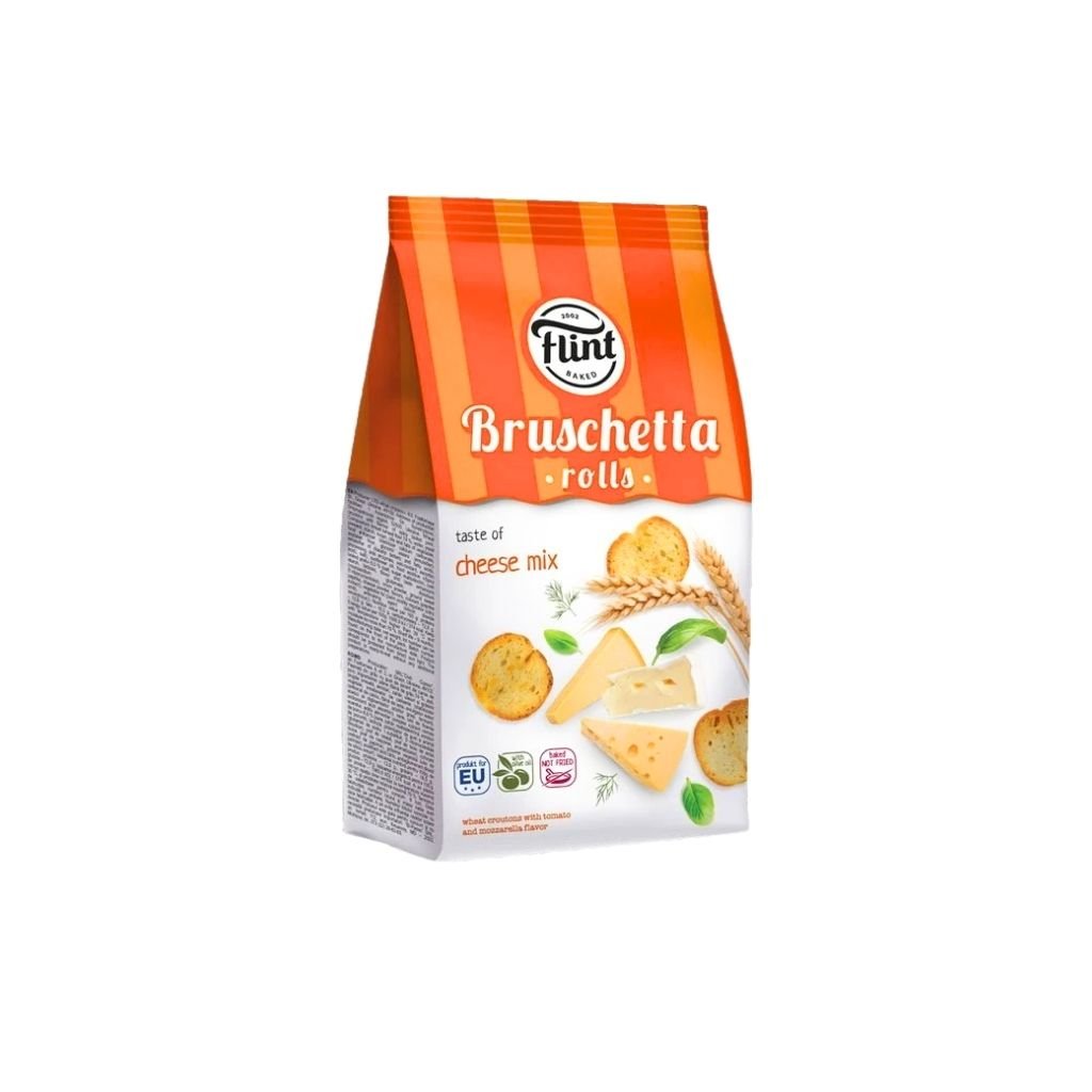 Sucharki pszenne pieczone o smaku serowy miks Bruschetta Rolls "Flint ...