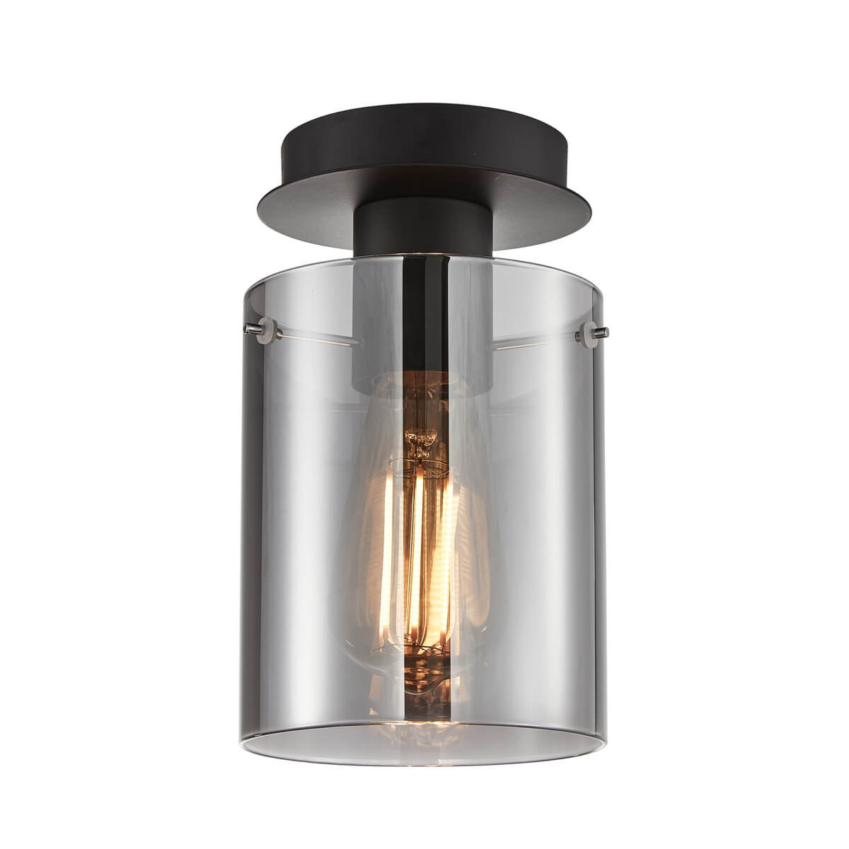 Sufitowa Lampa Tuba Sardo Spl-5581-1Sc-Bk-Sg Italux Czarny Szary ...