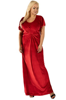 Sukienka ANATOLIA długa ekskluzywna czerwona 56 PLUS SIZE - KARKO ...