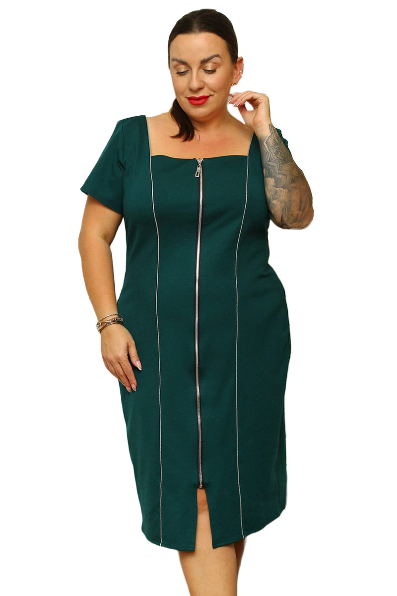 Sukienka Nora Ołówkowa Z Zamkiem B.Zieleń 56 Plus Size - KARKO | Moda ...