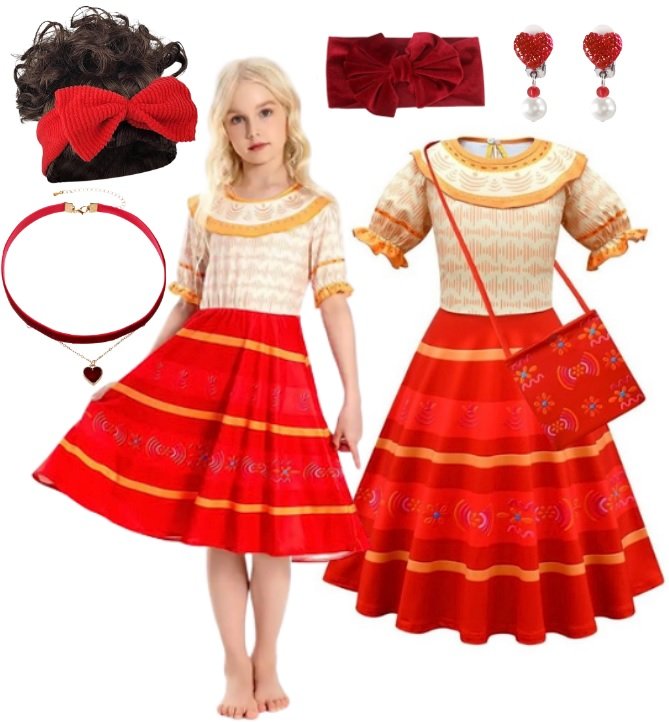 Sukienka Strój Przebranie Encanto Dolores Madrigal Karnawał 110 116 - Hopki | Przyjęcia i okazje ...