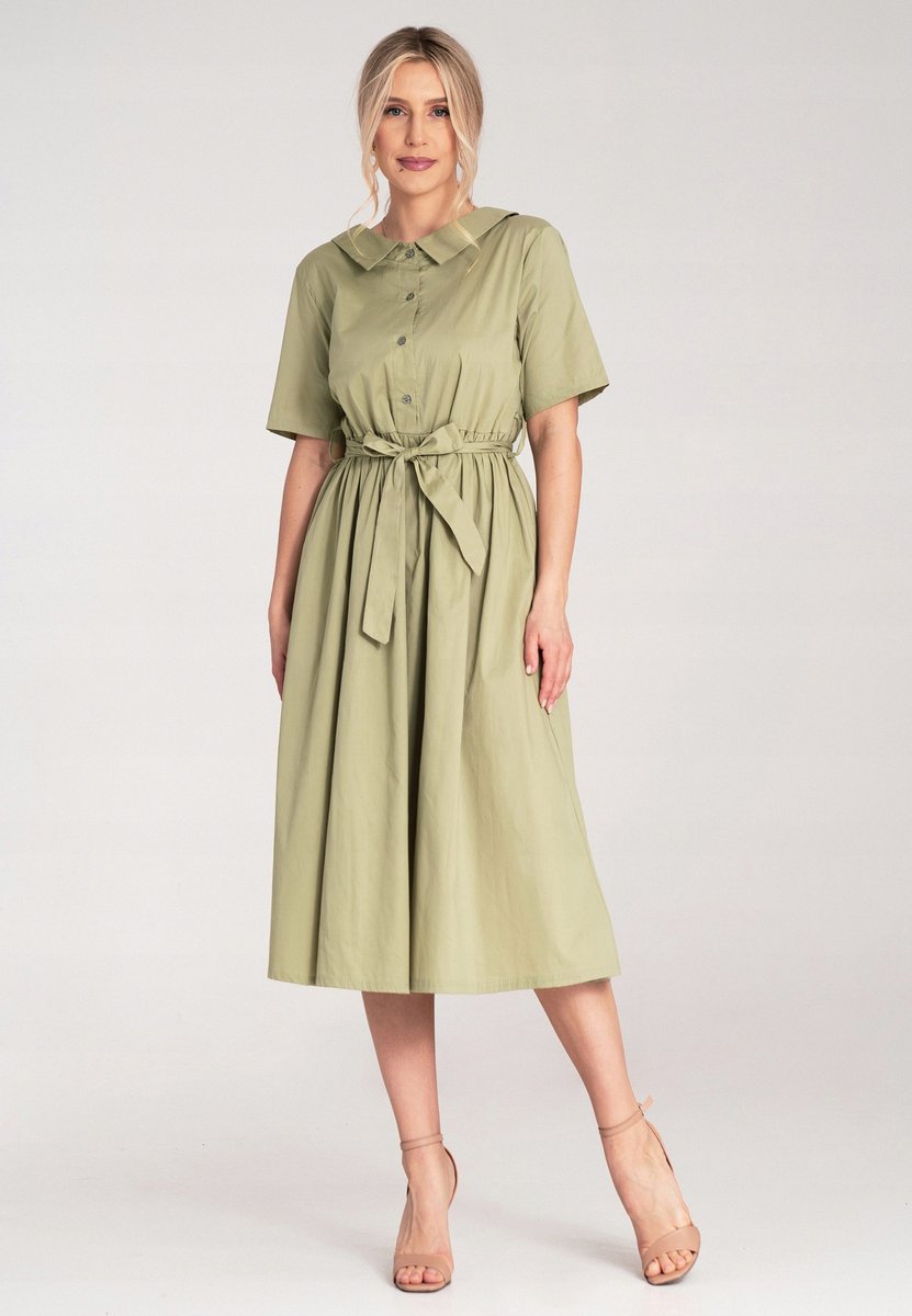 Sukienka szmizjerka | Koszulowa sukienka szmizjerka | Zielona M1178 S/M ...