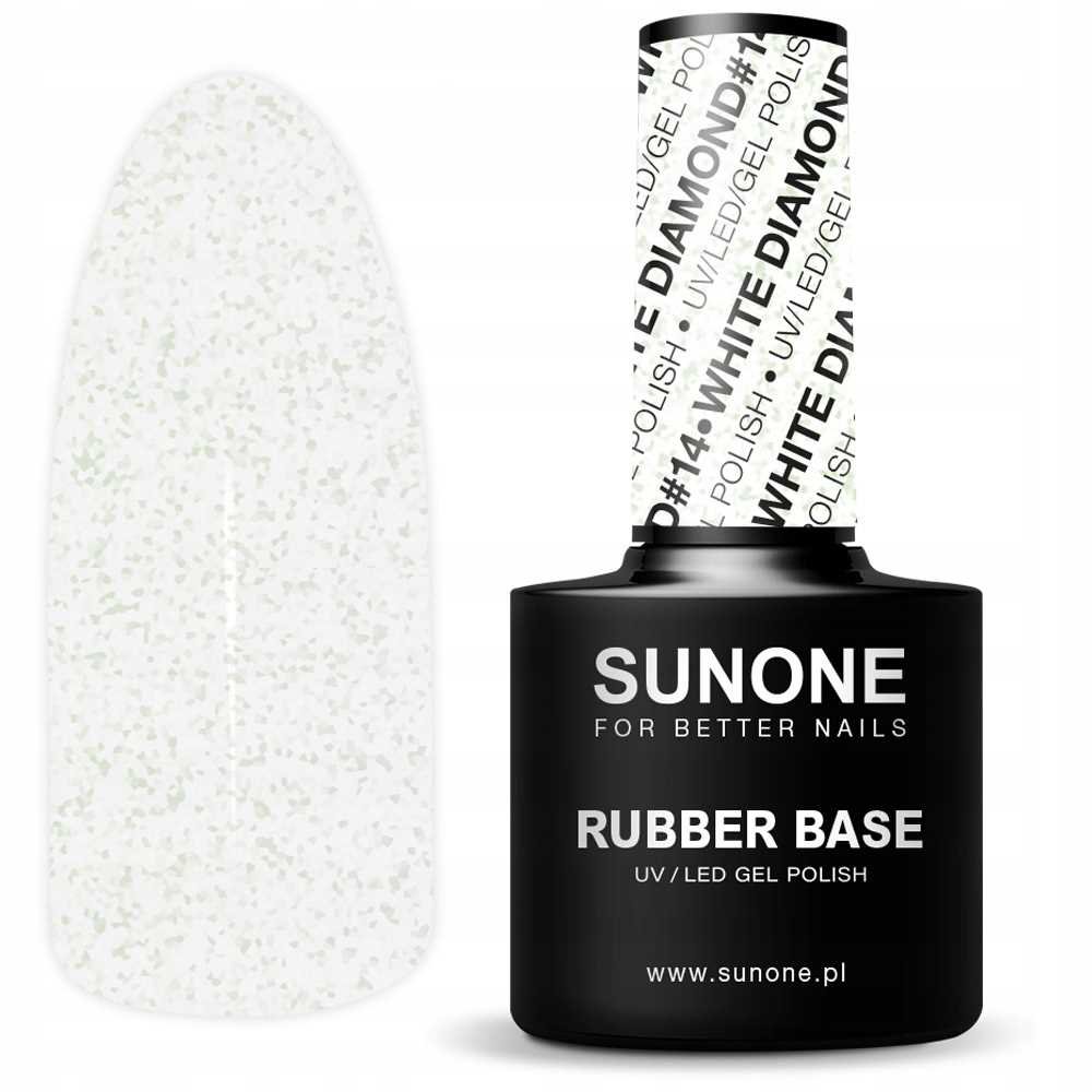 Sunone, Rubber Base, Lakier Hybrydowy, White Diamond #14, 12 G | Sklep ...