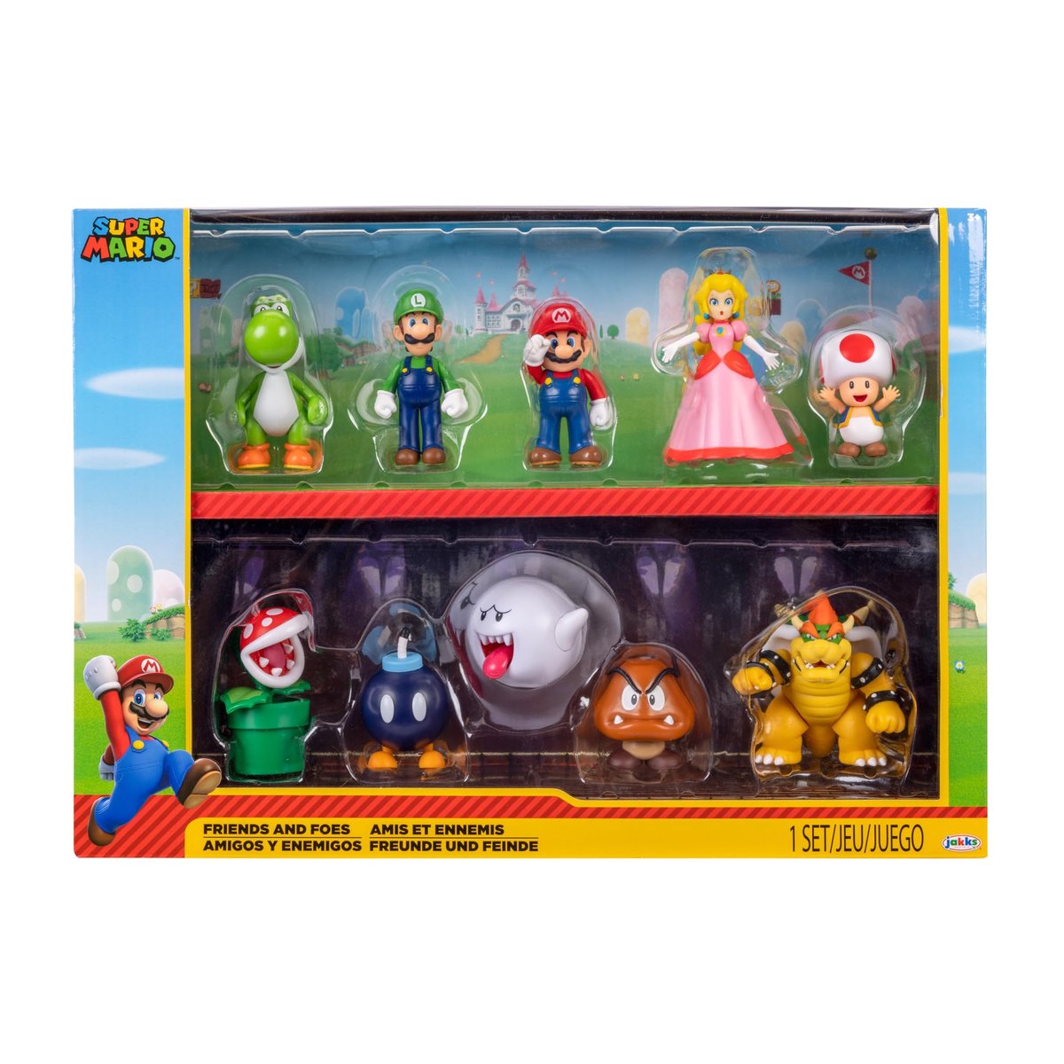 Super Mario Nintendo figurki zestaw 10 przyjaciół i wrogów, 6,5 cm ...