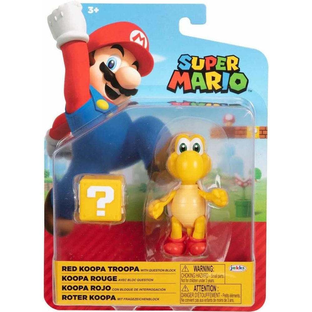 Super Mario Oryginalna Ruchoma Figurka Red Koopa Troopa + ? Question ...