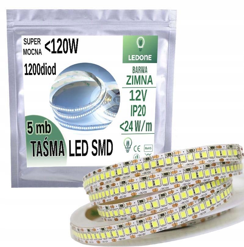 SUPER MOCNA Taśma LED PREMIUM 2835 IP20 1200d 5mb - LED-ONE | Sklep ...