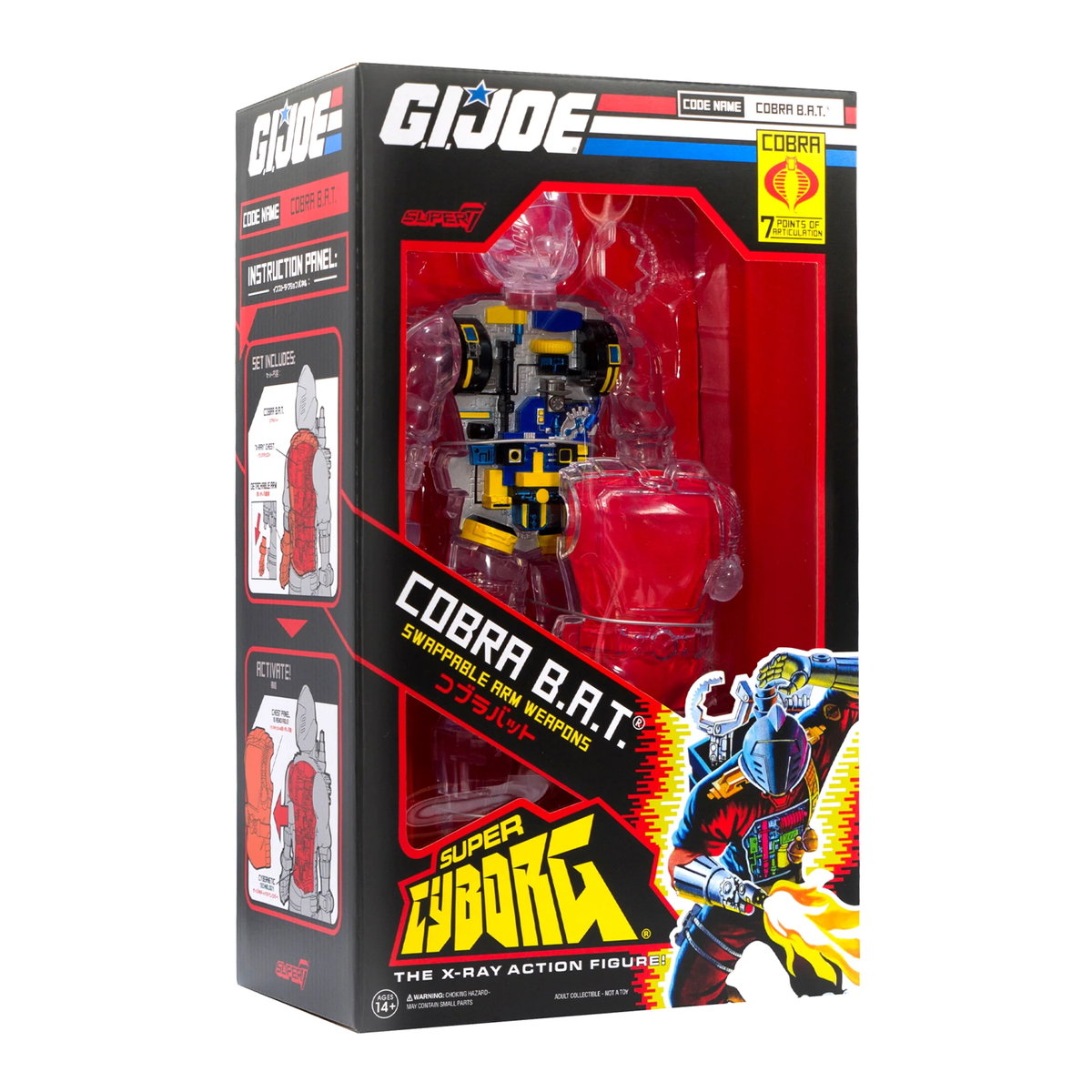 SUPER7 - GI Joe Super Cyborg - Cobra BAT (Przezroczysty) - Inna marka ...