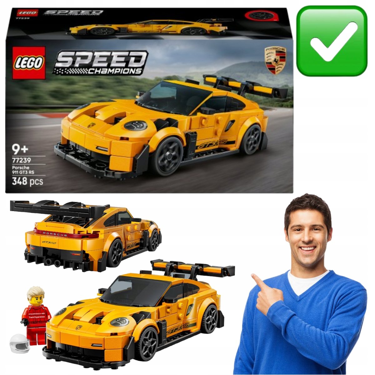 SUPERSAMOCHÓD PORSCHE 911 GT3 RS LEGO SPEED CHAMPIONS 77239 ZESTAW ...