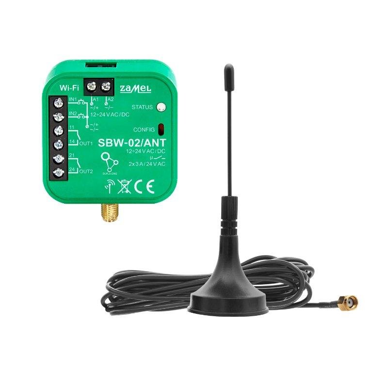Supla - sterownik bramowy dopuszkowy 2-kanałowy z anteną Wi-Fi SBW-02 ...