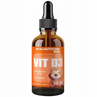 Suplement diety, Allnutrition Kids Witamina D3 Dla Dzieci Krople W Kroplach Kości Zęby, 30ml ...