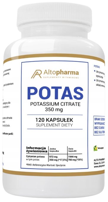 Suplement diety, Altopharma, Potas 350mg, 120 Kaps. | Sklep EMPIK.COM