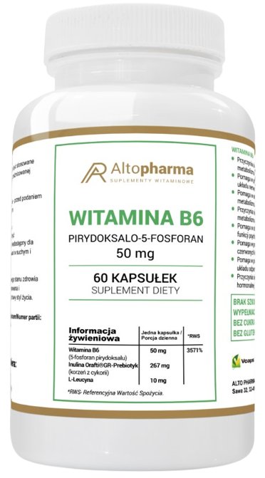 Suplement diety, AltoPharma, Witamina B6 P-5-P, 60 kaps. | Sklep EMPIK.COM