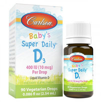 Suplement diety, Baby's Super Daily D3 Carlson Labs 400 IU - 2.54 ml ...