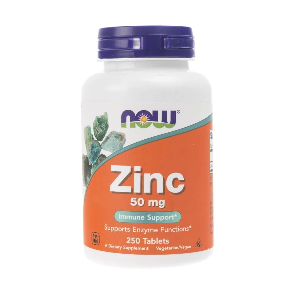 Suplement diety, Cynk NOW FOODS, 50 mg, 250 tabletek | Sklep EMPIK.COM