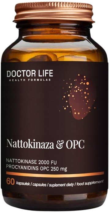 Suplement diety, Doctor Life, Nattokinaza 2000Fu & OPC 250mg, 60 kaps. | Sklep EMPIK.COM