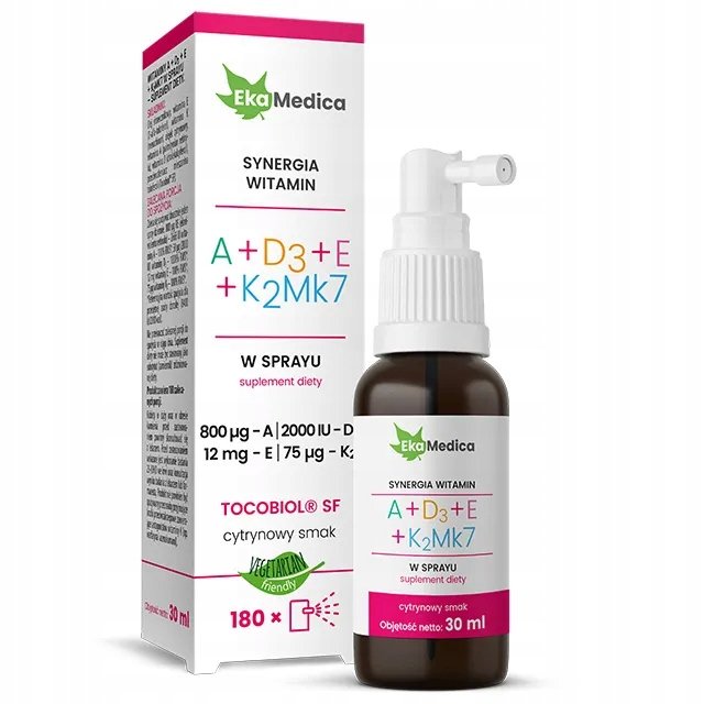 Suplement diety, Ekamedica Witaminy A+d3+e+k2mk7 Spray 30ml | Sklep ...