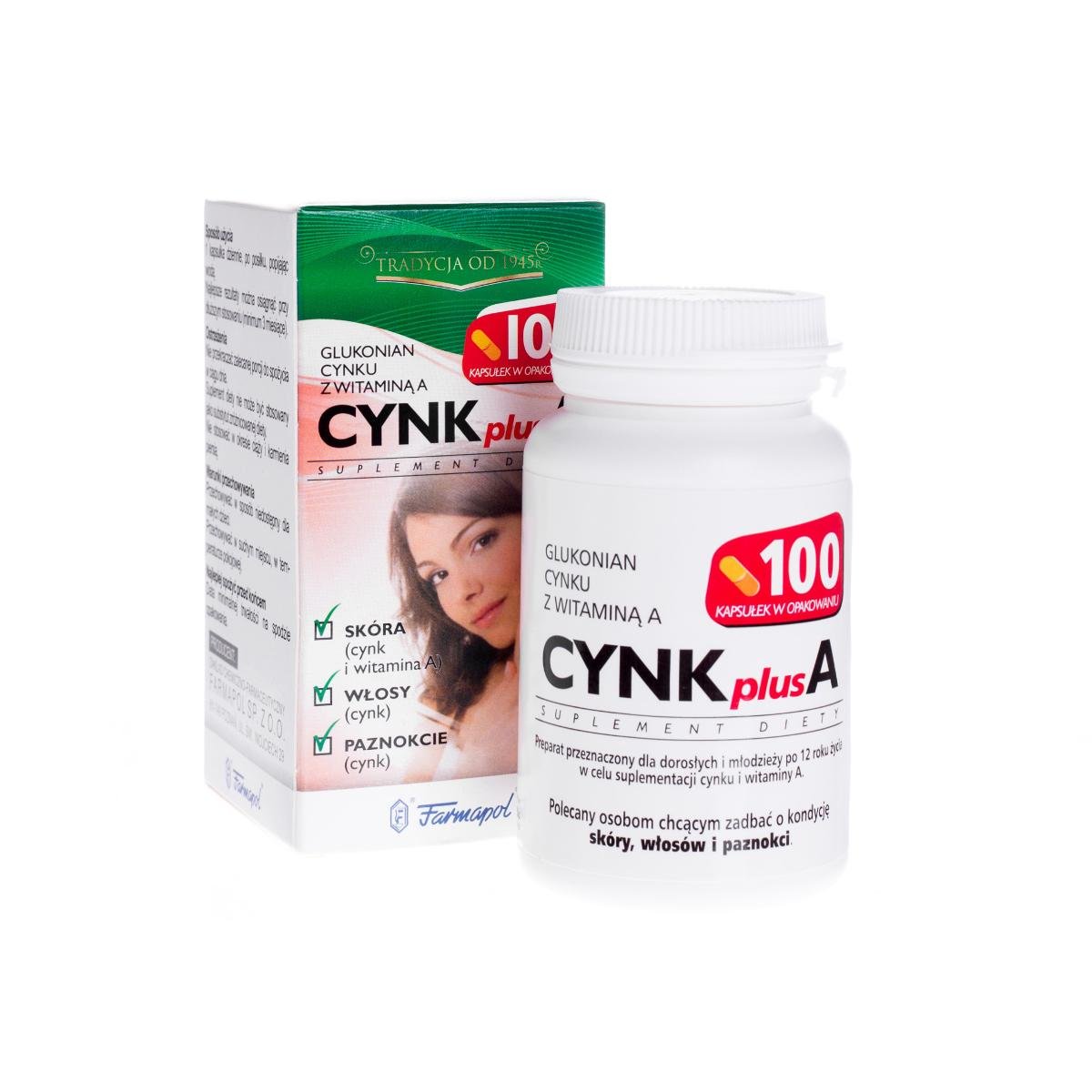 Suplement diety, Farmapol, Cynk Plus A, 100 kapsułek | Sklep EMPIK.COM