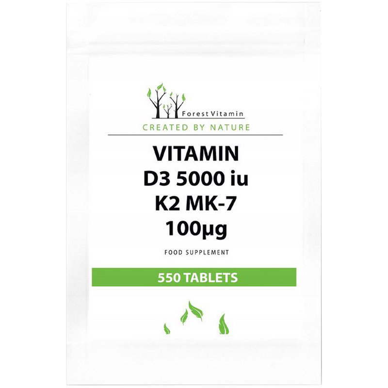 Suplement diety, Forest Vitamin, Vitamin D3 5000 IU K2 MK-7 100ug, 550tab. | Sklep EMPIK.COM