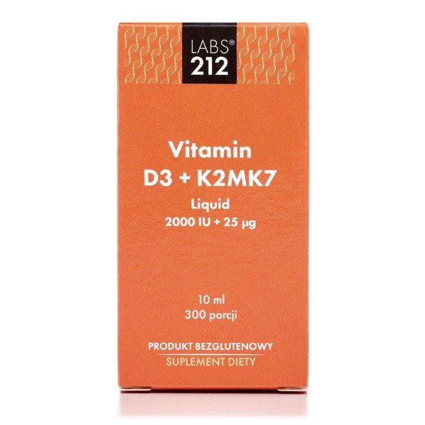 Suplement diety, LABS212 Vitamin D3 + K2MK7 2000IU + 25 ug krople | Sklep EMPIK.COM