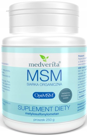Suplement diety, Medverita, Msm Siarka Organiczna Optimsm, 250g | Sklep ...