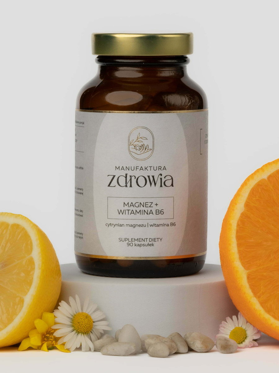 Suplement diety, Naturalny Magnez + Witamina B6, 90 Kaps. | Sklep EMPIK.COM